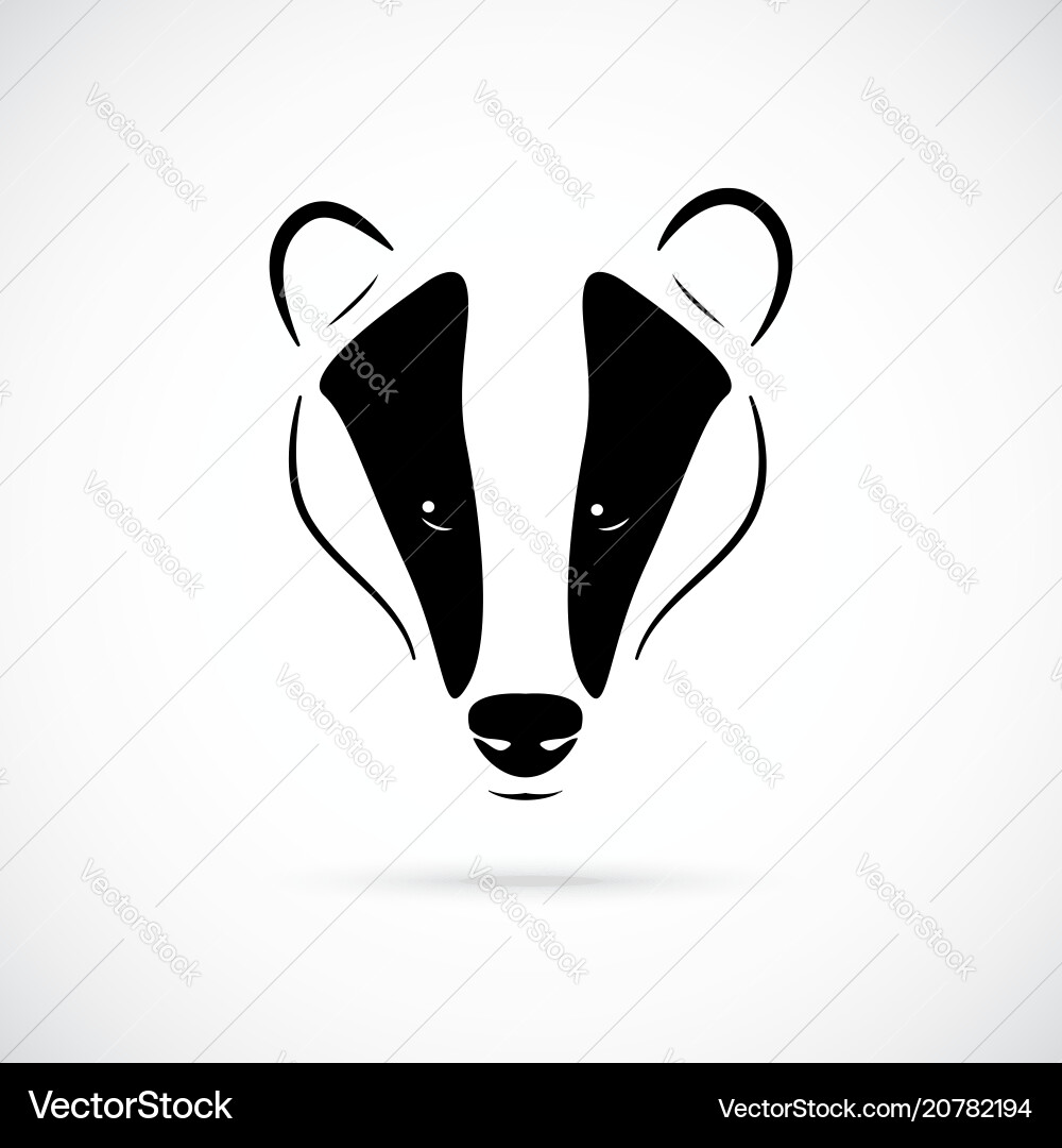 Badger head in black Royalty Free Vector Image
