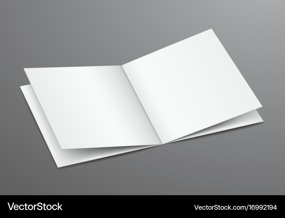 Blank white open brochure magazine Royalty Free Vector Image