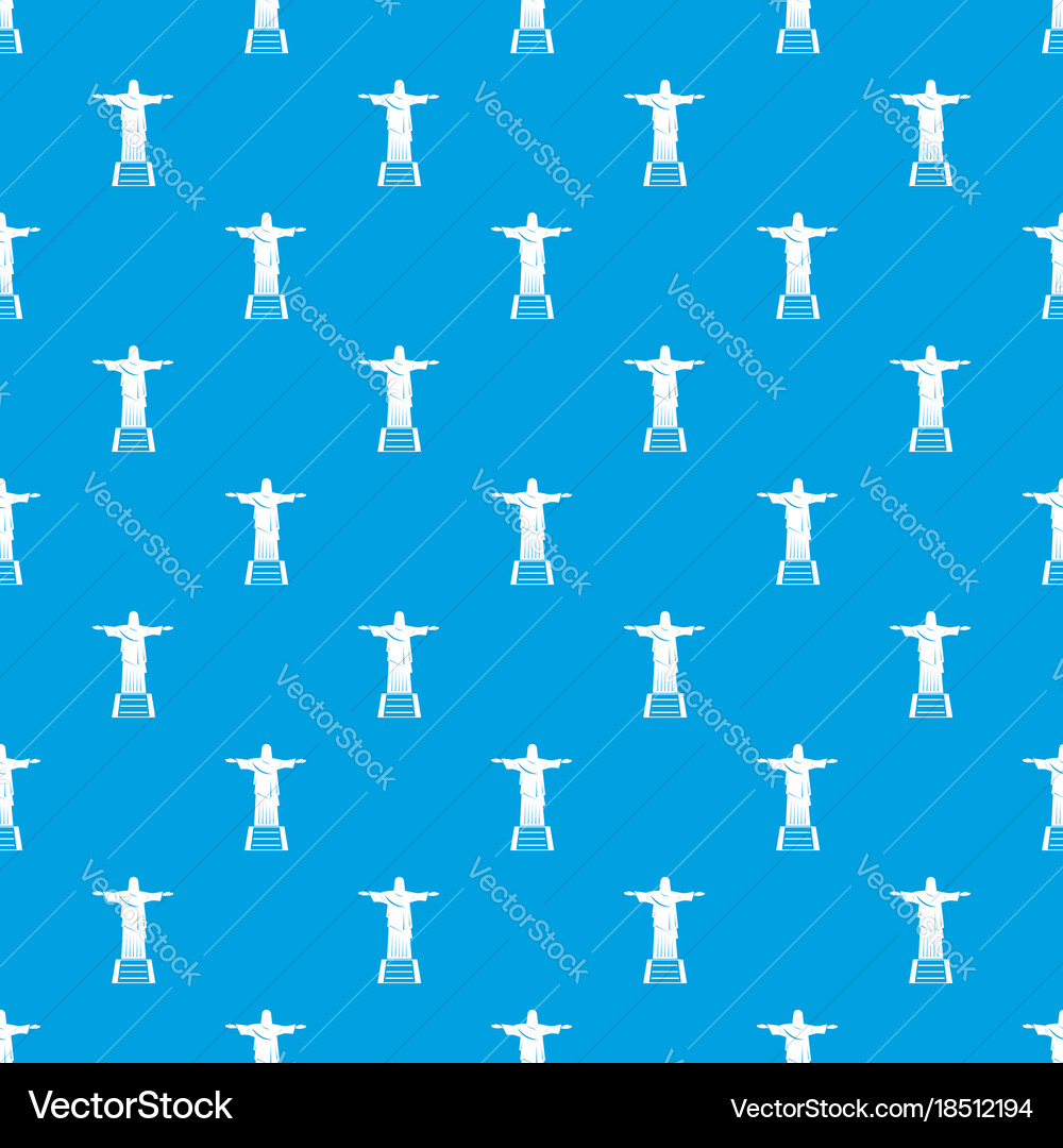 Christ the redeemer statue pattern seamless Vector Image