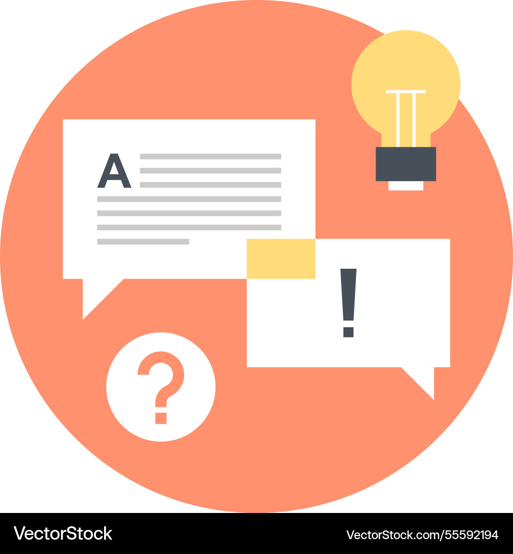 Consulting flat web icon Royalty Free Vector Image