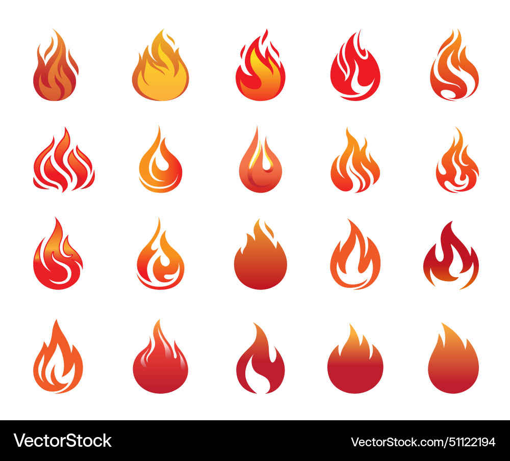 Creative flames fireball collection logo – Royalty-Free Vector ...