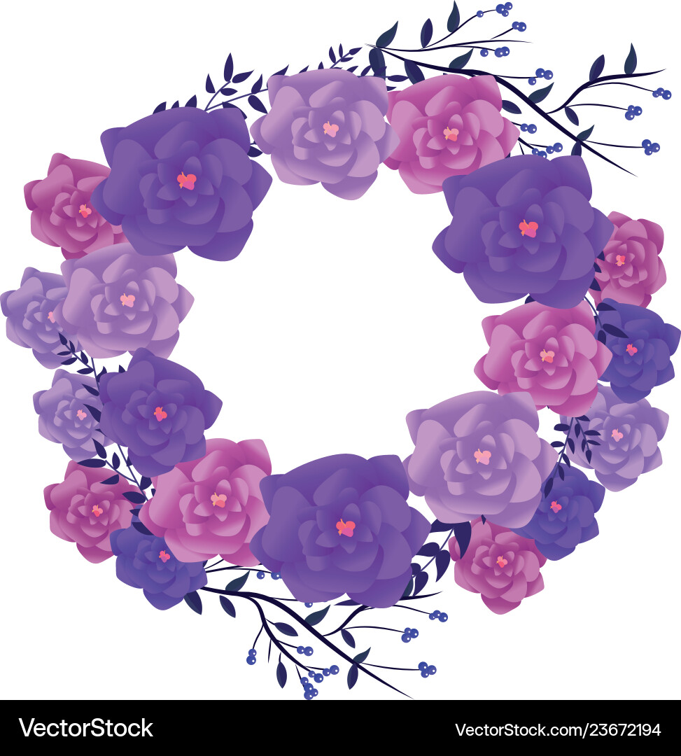 Flowers round frame Royalty Free Vector Image - VectorStock