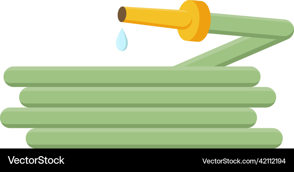 Folded garden hose with dripping water drop Vector Image