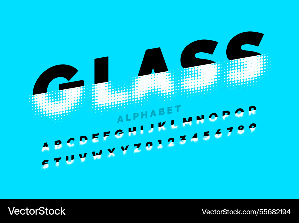 Glass blurry style font typography design Vector Image