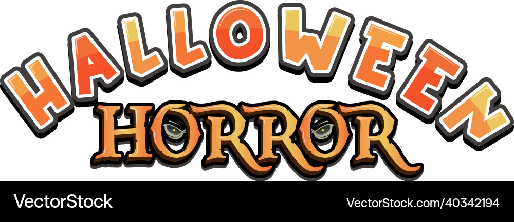 Halloween horror word logo Royalty Free Vector Image