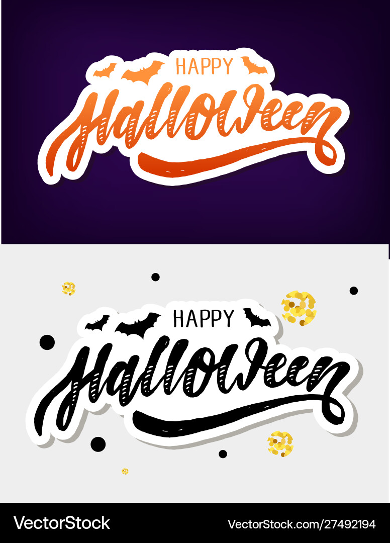 Happy halloween lettering calligraphy brush text Vector Image