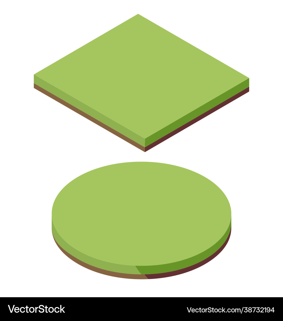 Isometric grass land texture icon field landscape Vector Image