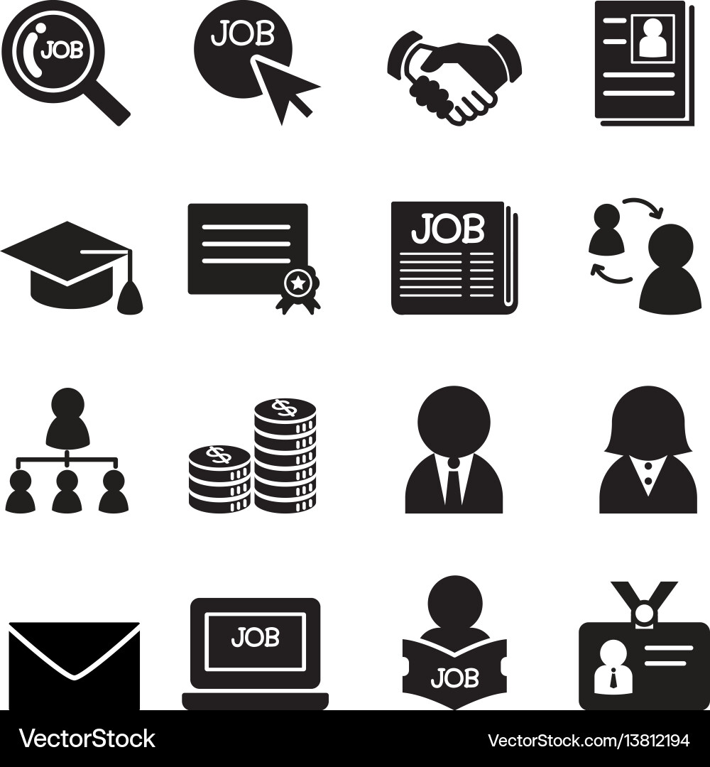 Job icon set Royalty Free Vector Image - VectorStock