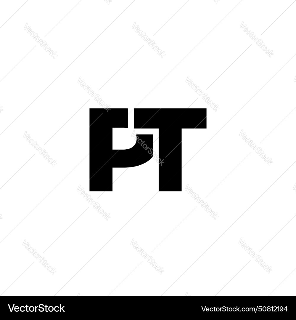 Letter p and t pt logo design template minimal Vector Image