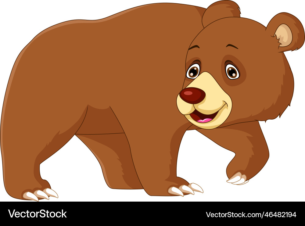 Niedlich braun Bär Cartoon posiert Lizenzfreier Vektor