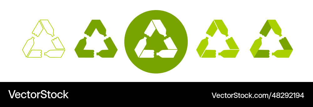 Recycle Logo Set - Plastic Bottles Royalty Free Vector Image