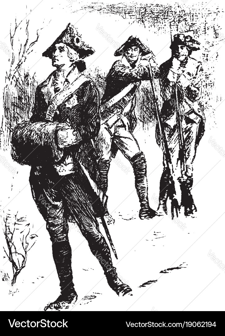 Rochambeau French Soldier Line Drawing – Royalty-Free Vector | VectorStock