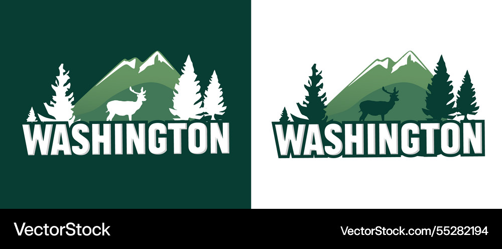 Washington state with beautiful mountain views Vector Image