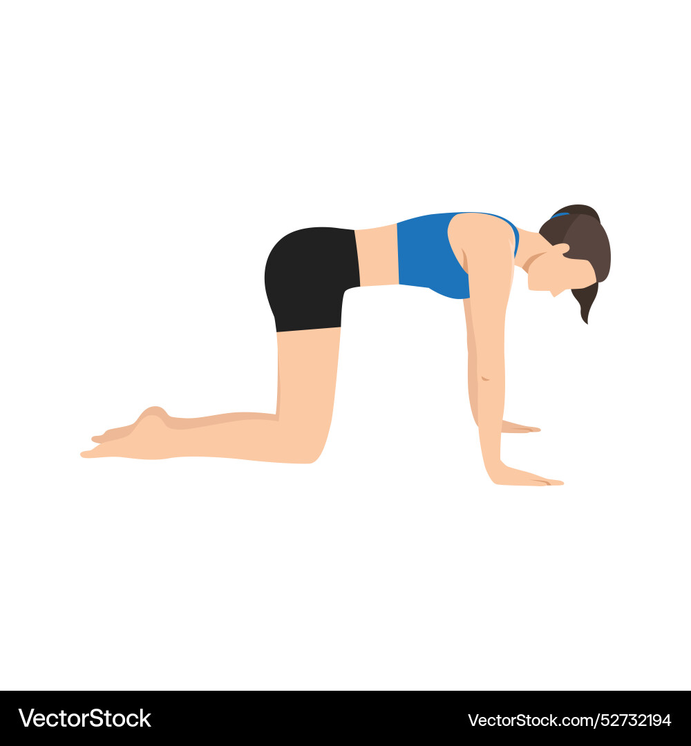 Woman doing table top pose or bharmanasana yoga Vector Image
