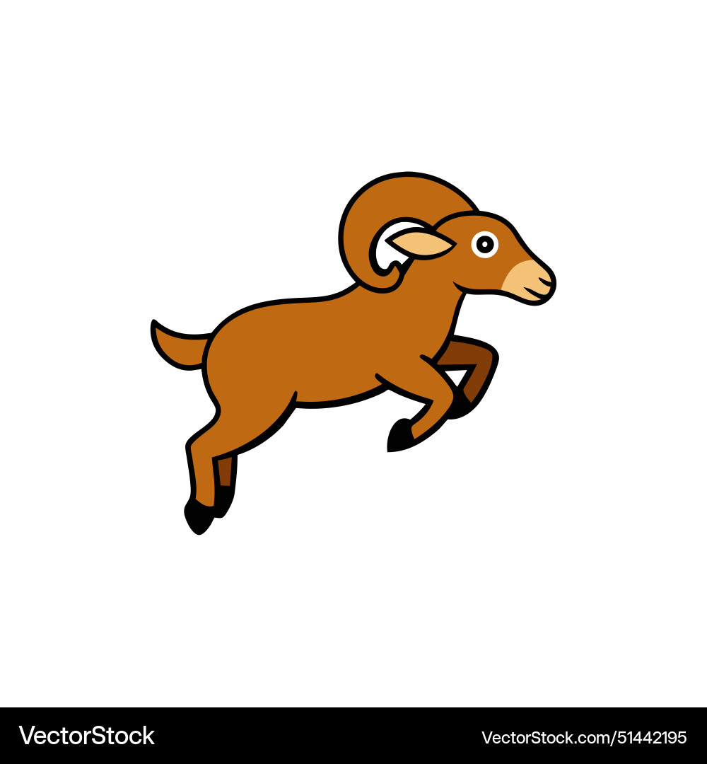 Aoudad sheep jumps icon Royalty Free Vector Image