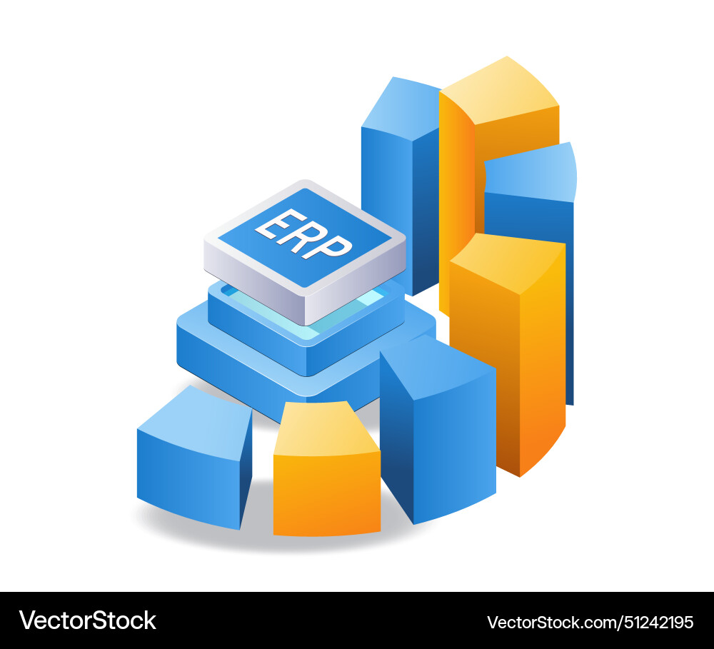 Erp management technology business system Vector Image