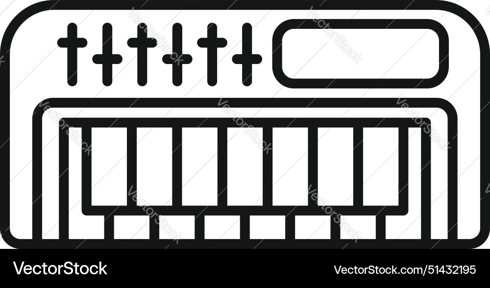 Line art of electronic keyboard Royalty Free Vector Image