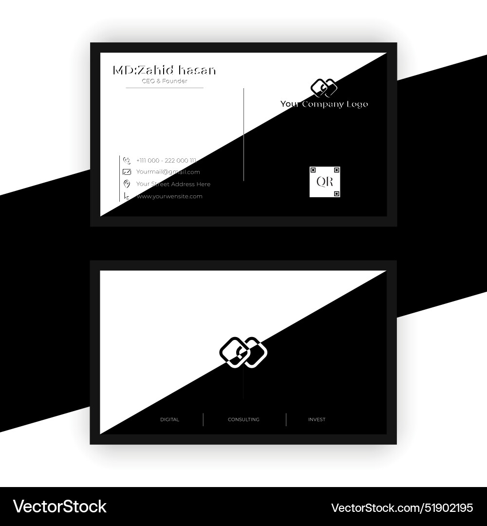 Professional Business Card Template Design Vector Image