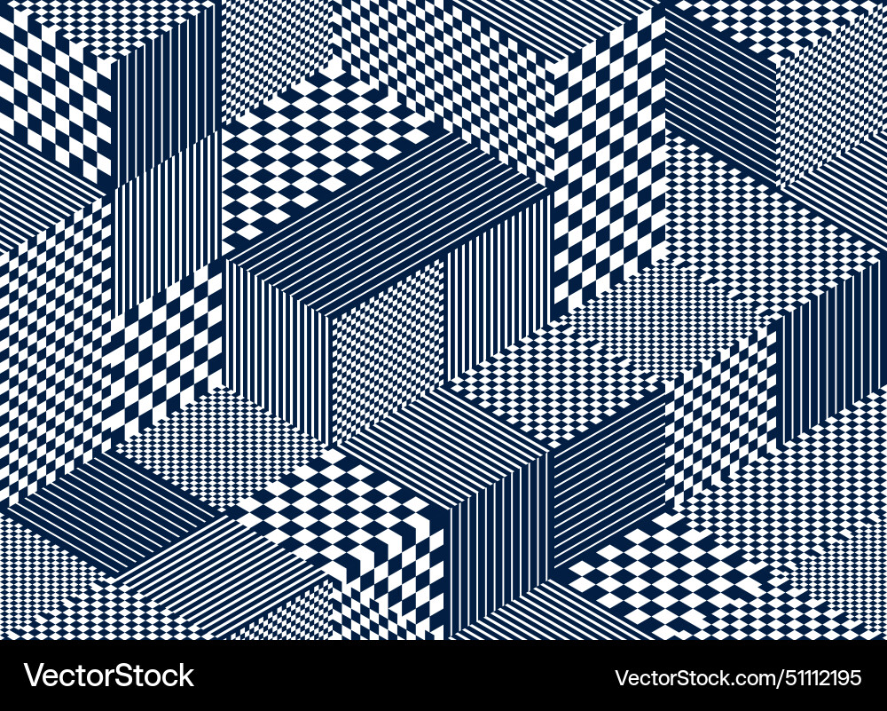 Seamless isometric rhombuses checker geometric Vector Image