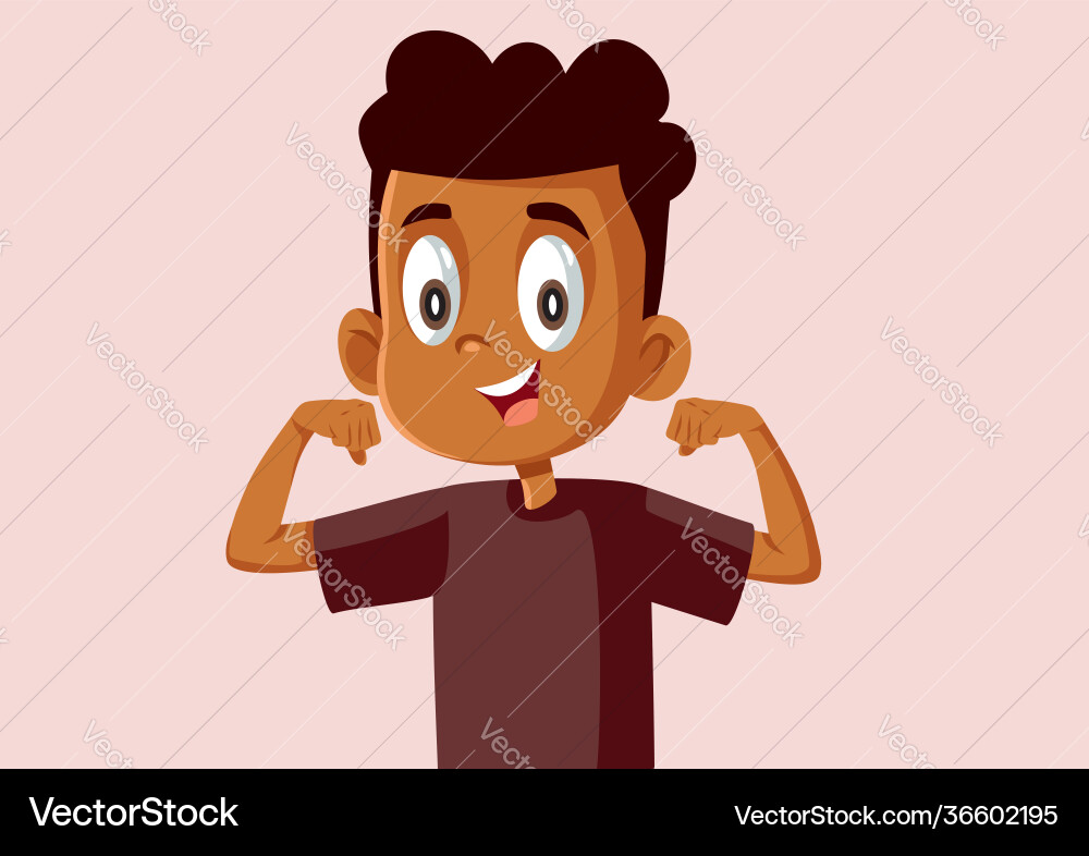 Strong healthy happy boy Royalty Free Vector Image