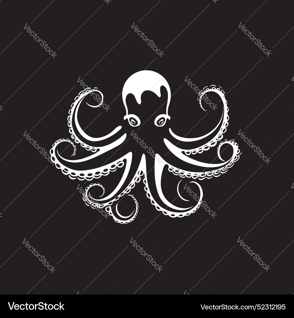 Submerged sovereignty octopus logo tidal tyrant Vector Image