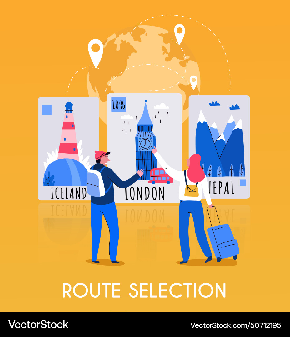 Tourism map composition Royalty Free Vector Image