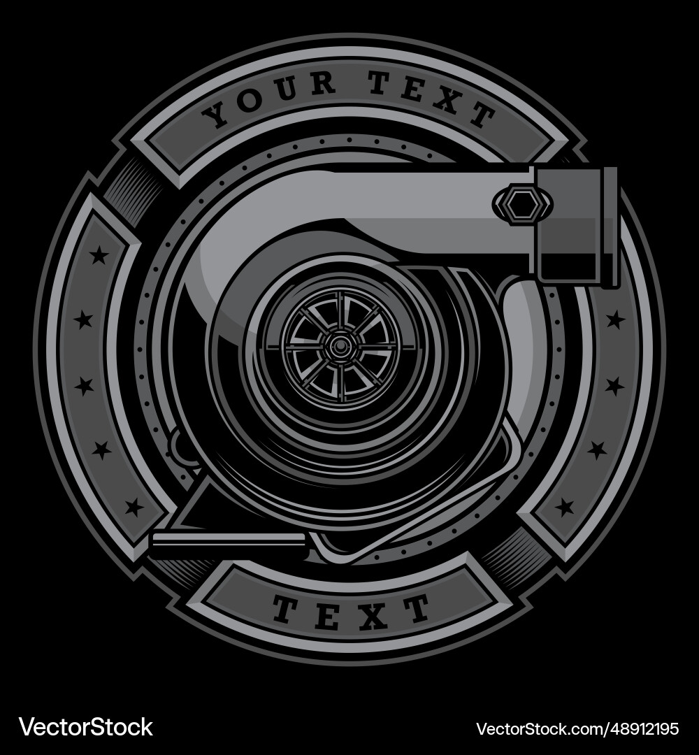 Turbocharger turbo logo Royalty Free Vector Image