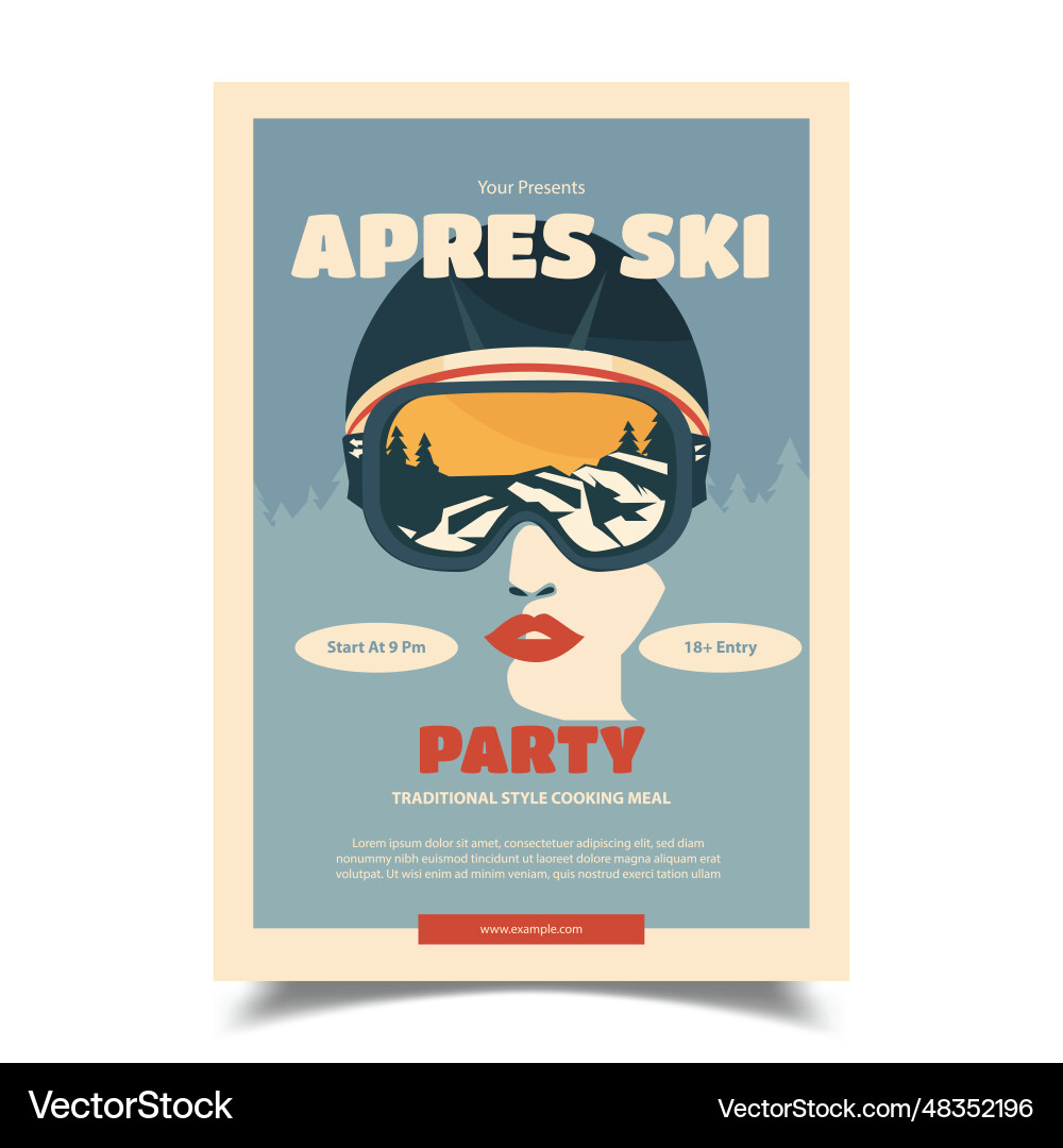 Apres ski flyer Royalty Free Vector Image - VectorStock