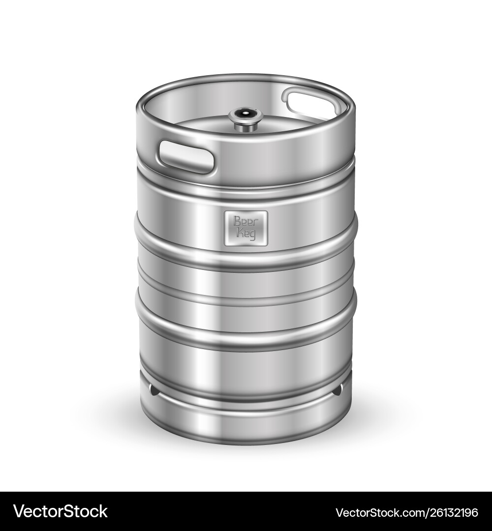 Classic stainless steel beer keg barrel Royalty Free Vector
