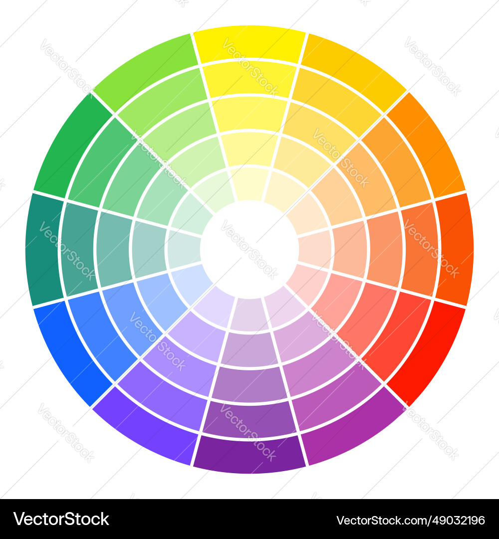 Color wheel with colors and gradients circular Vector Image