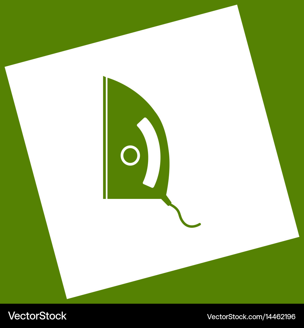 Iron sign white icon obtained as a result Vector Image