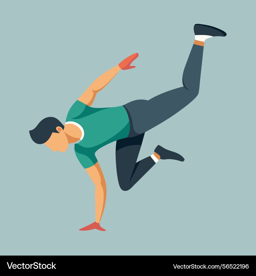 Man in dynamic breakdance pose fitness and urban Vector Image