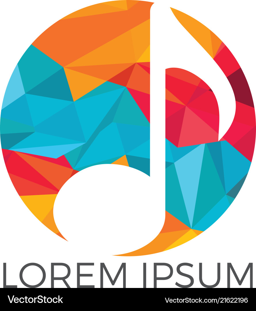 Musik-Logo musikalische Schlüsselnoten Vorlage Vektorbild