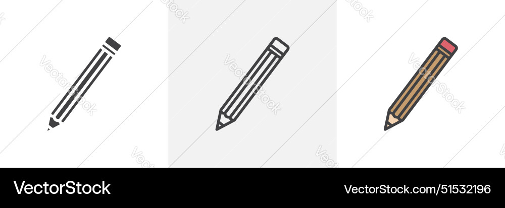 Pencil icon set draw or edit symbol Royalty Free Vector