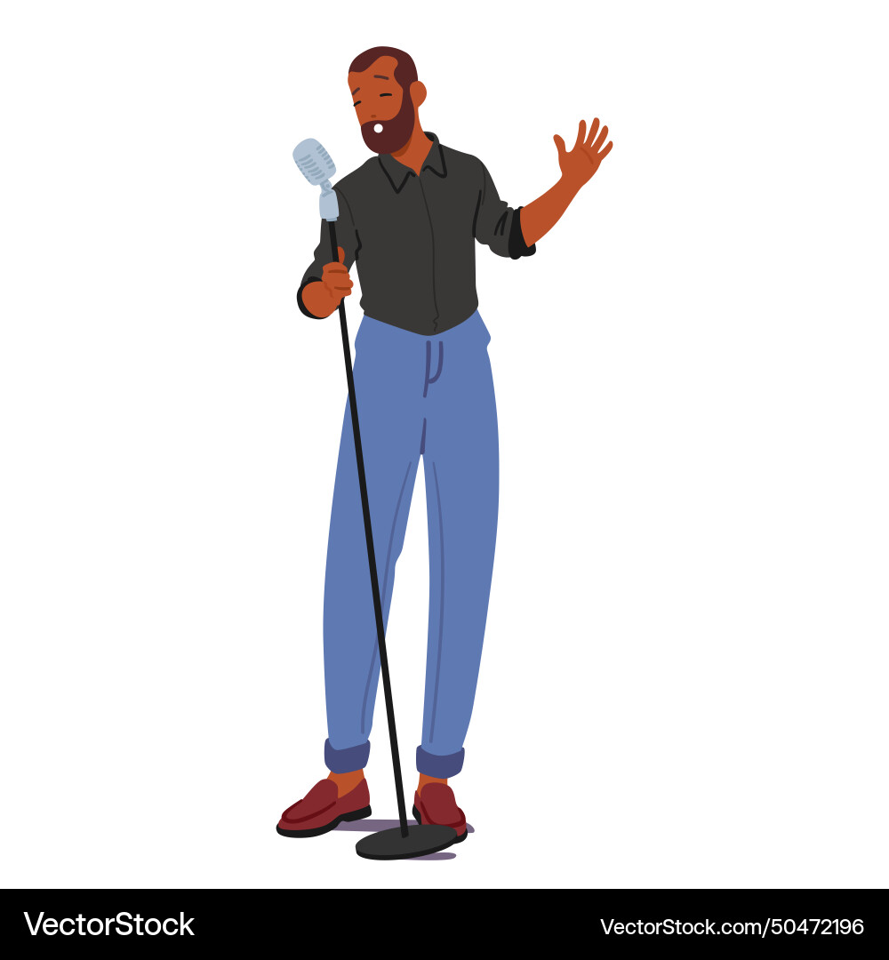 Singer creative profession character Royalty Free Vector