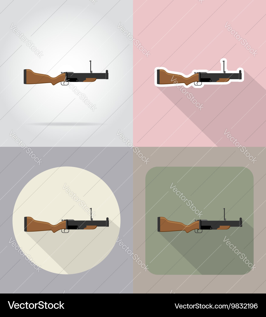 Waffe flache Icons 10 Lizenzfreies Vektorbild