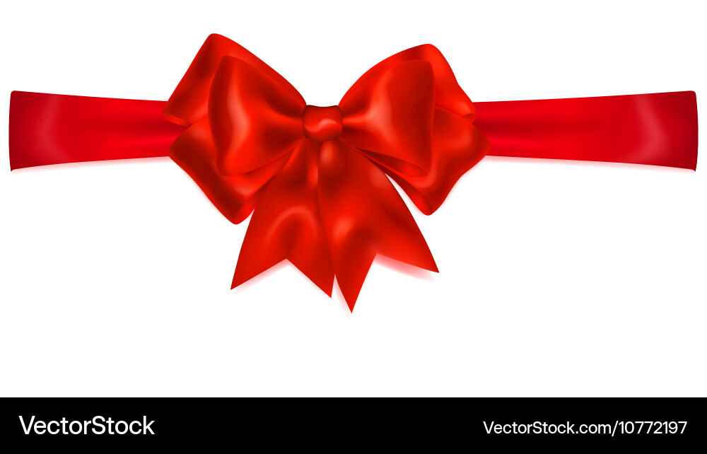 Red bow with horizontal ribbons Royalty Free Vector Image