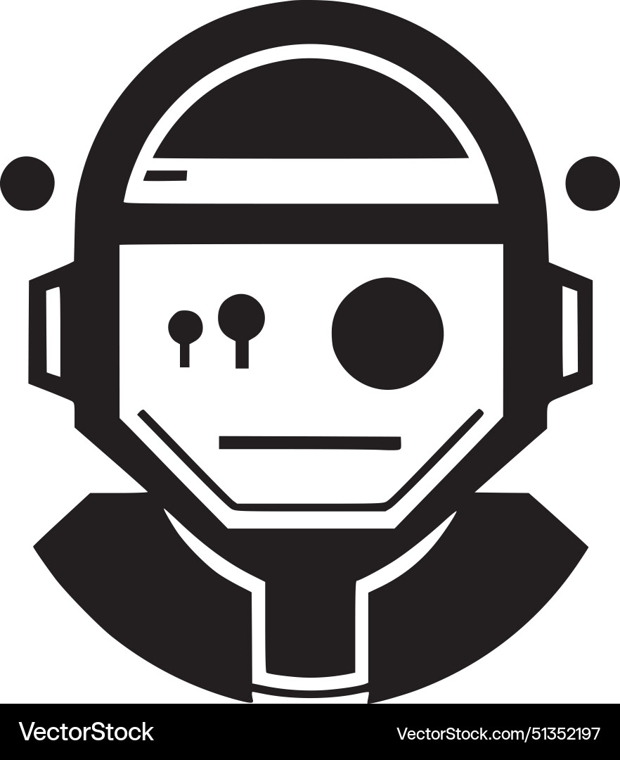 Robot - black and white isolated icon Royalty Free Vector