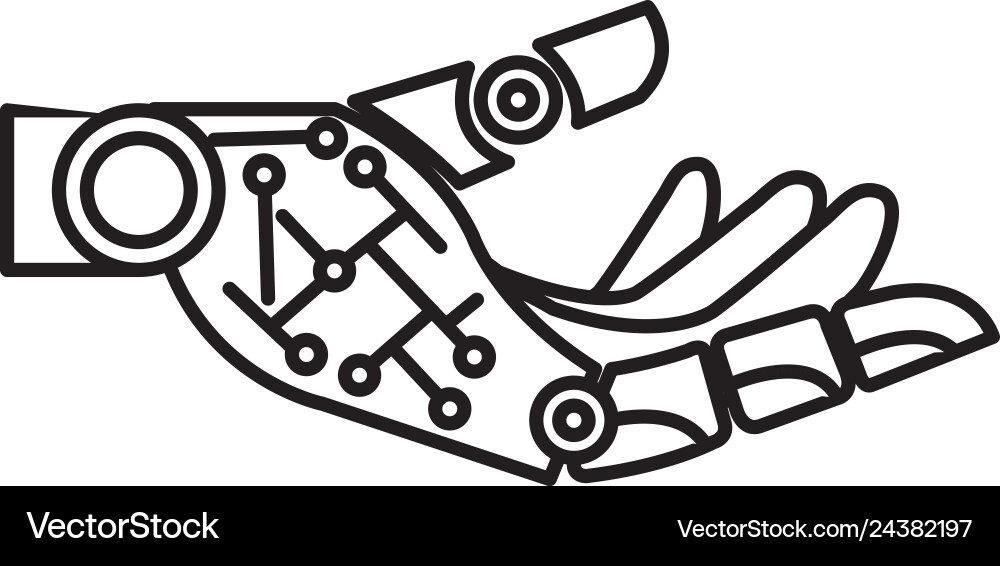 Robotic hand isolated icon Royalty Free Vector Image