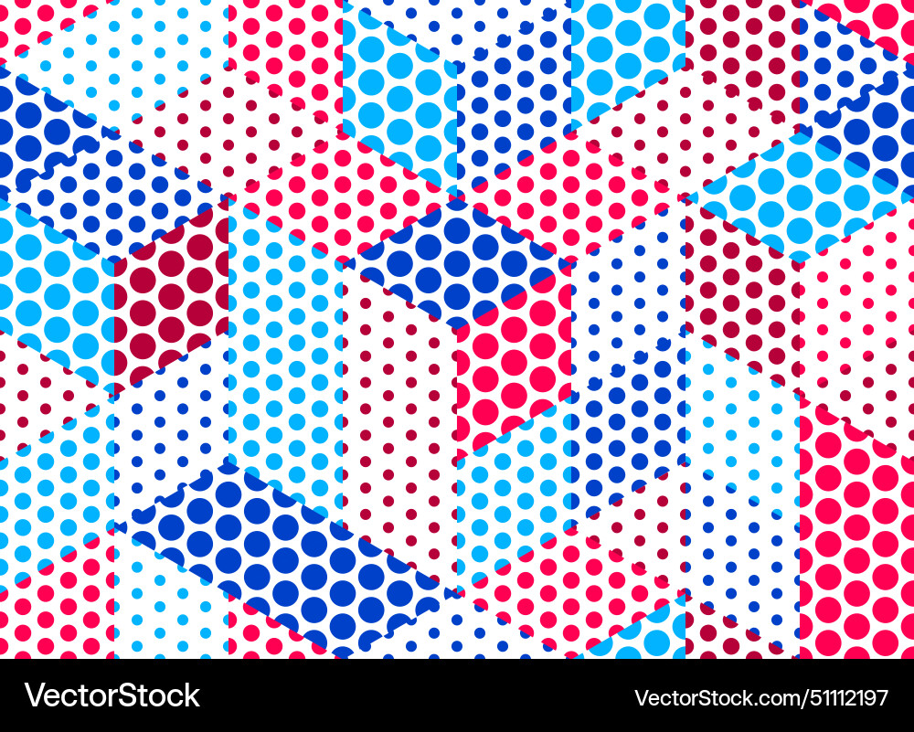 Seamless dotted cubes background dots boxes Vector Image