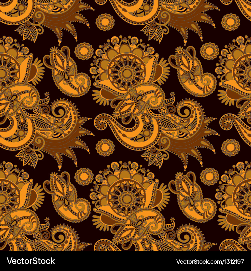 Seamless flower paisley design Royalty Free Vector Image