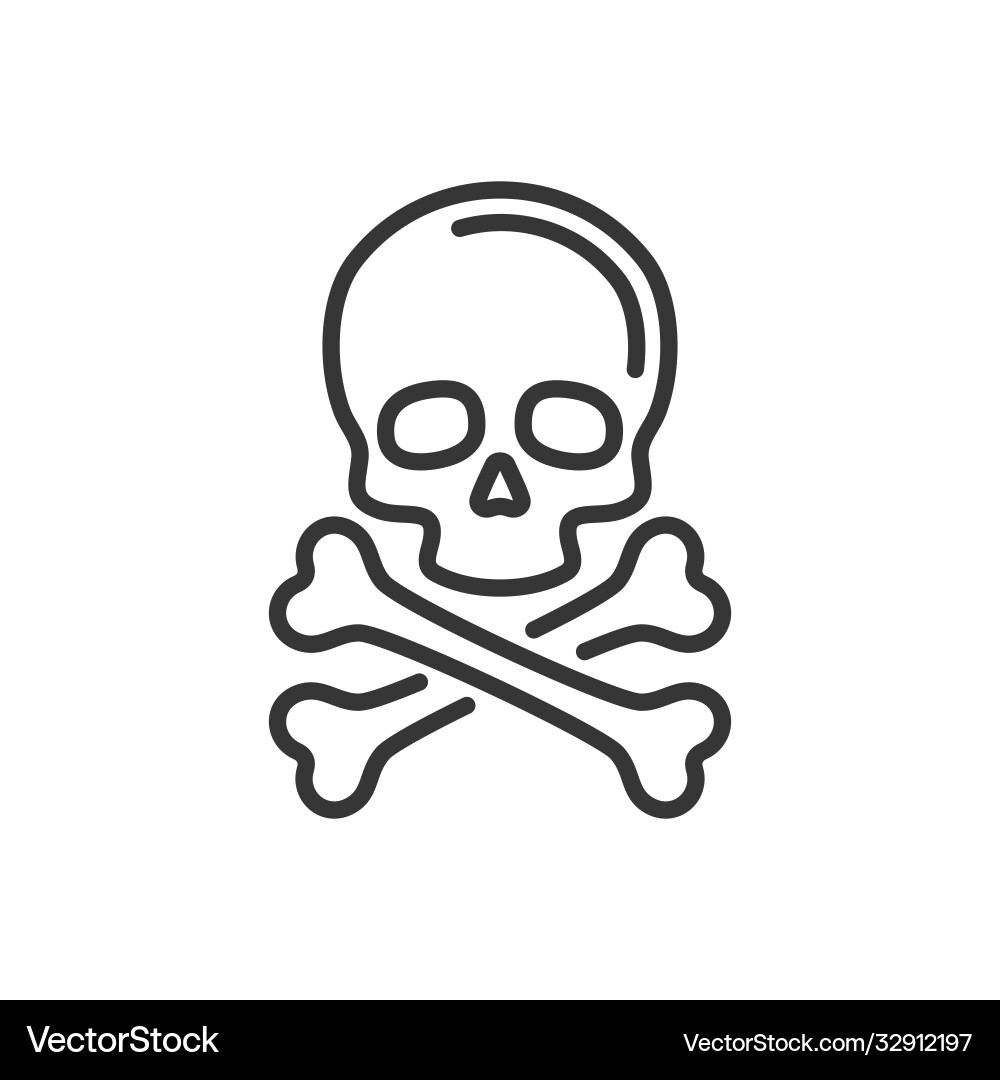 Skull and crossbones icon on white background Vector Image