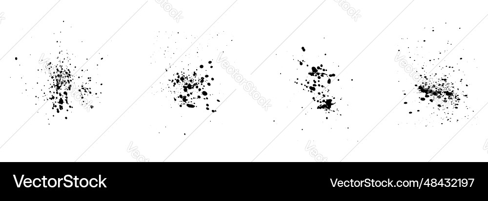 Speckled Paint Splatter Set Royalty Free Vector Image