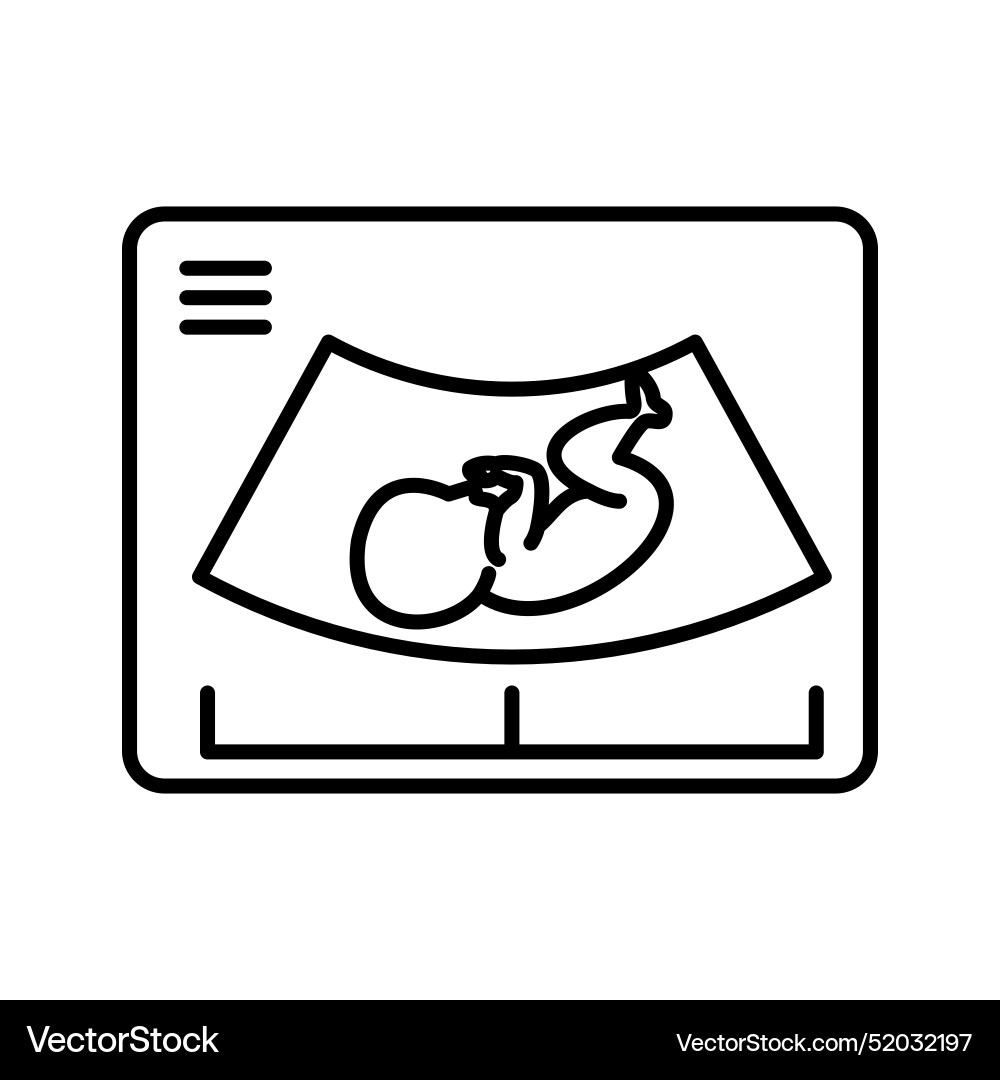 Ultrasonography icon linear logo mark in black Vector Image