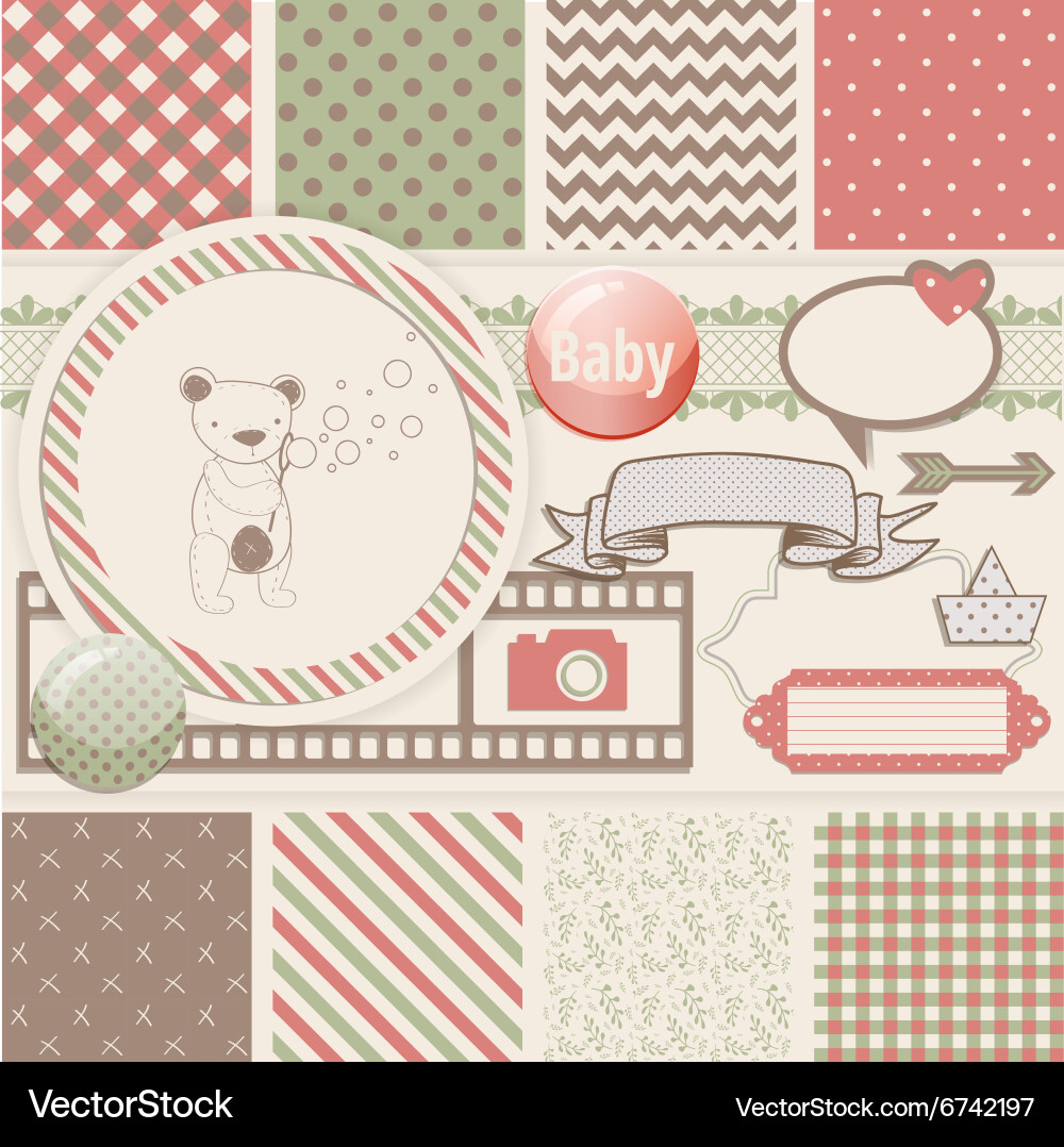 Vintage design elements for scrapbook Royalty Free Vector