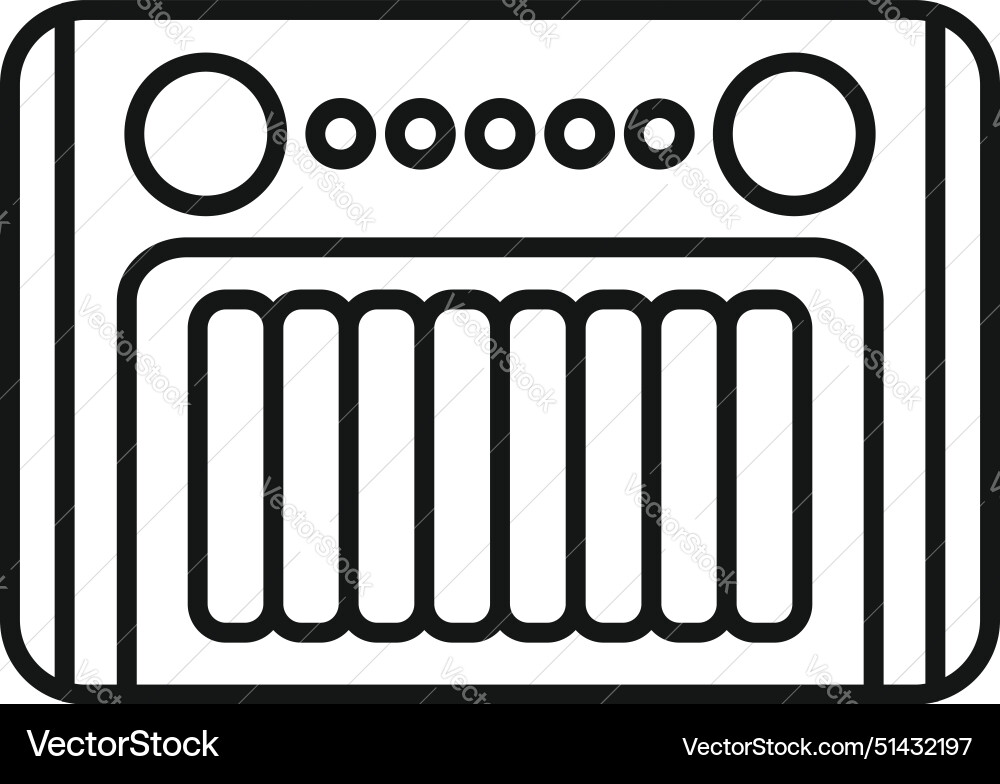 Vintage radio line art Royalty Free Vector Image