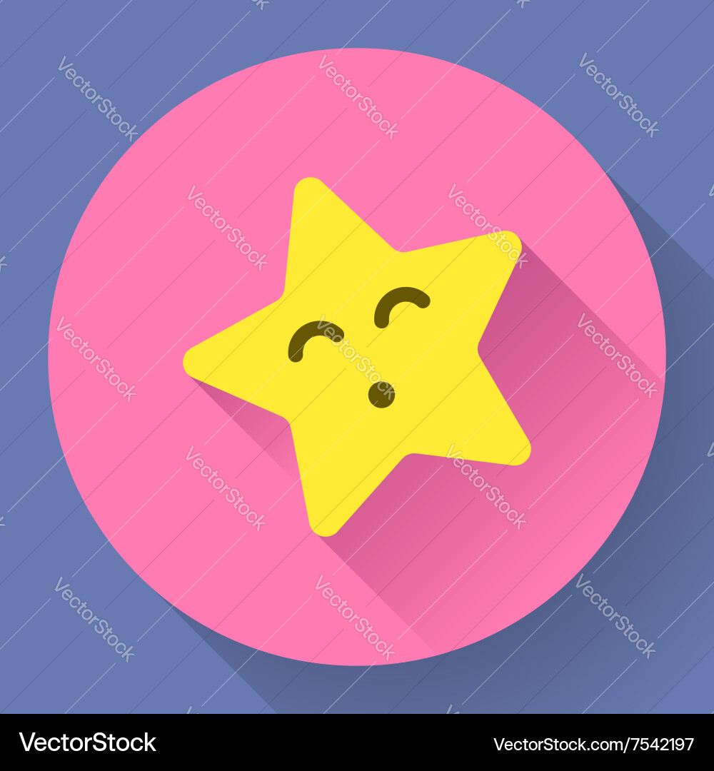Yellow star with kiss face character Royalty Free Vector