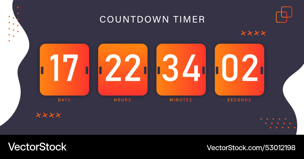 Countdown timer with scoreboard background Vector Image
