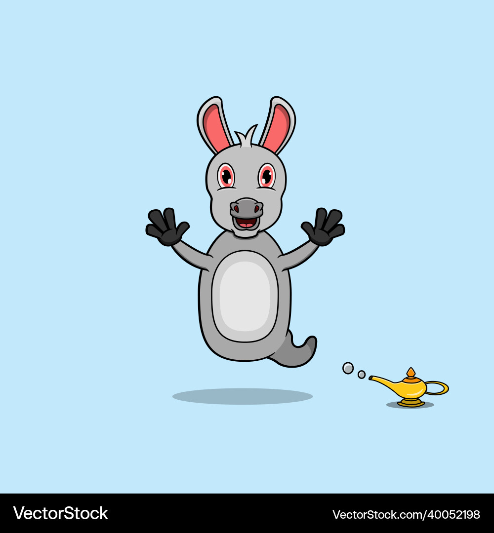 Cute and funny animals with donkey genie Vector Image