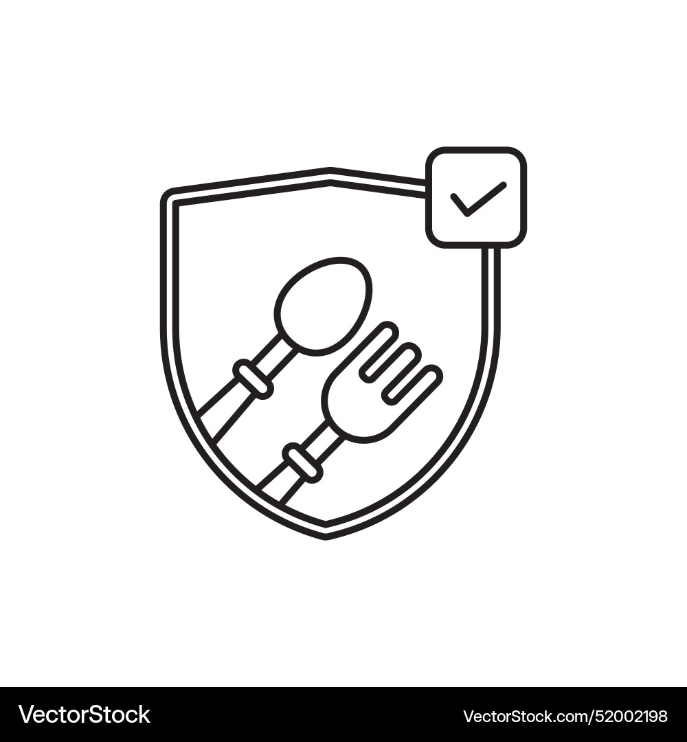 Food safety icon line art Royalty Free Vector Image